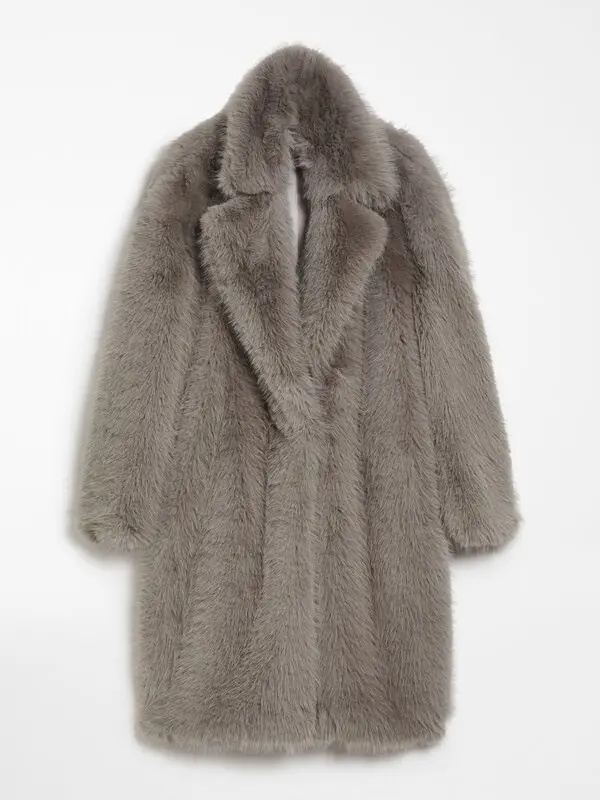 Max Mara Faux Fur Coat - Pearl Grey | Editorialist